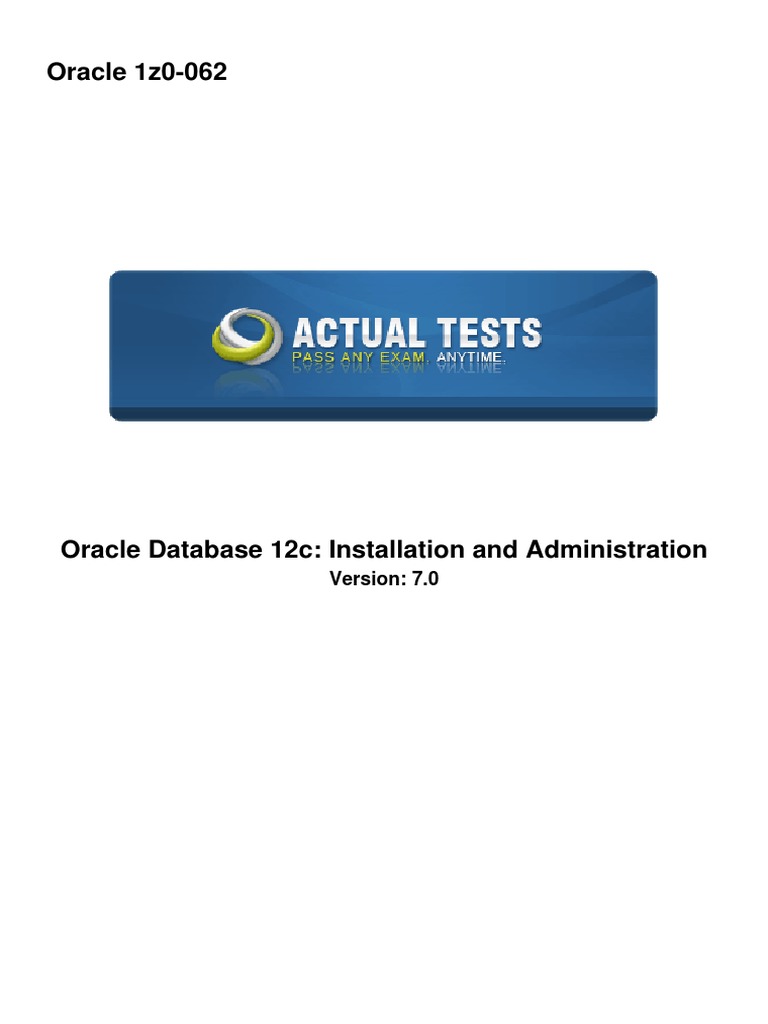 Oracle 1z0-062 Oracle Database 12c Insta PDF | PDF