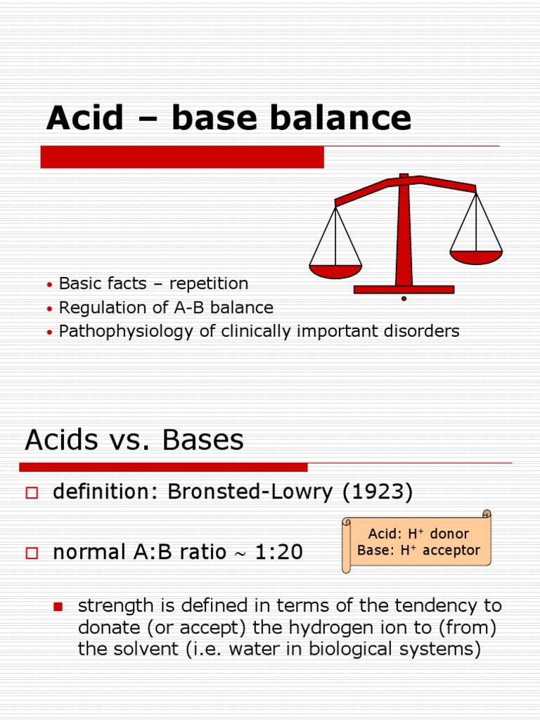Acid - Base Balance: Basic Facts - Repetition Regulation of A-B Balance ...