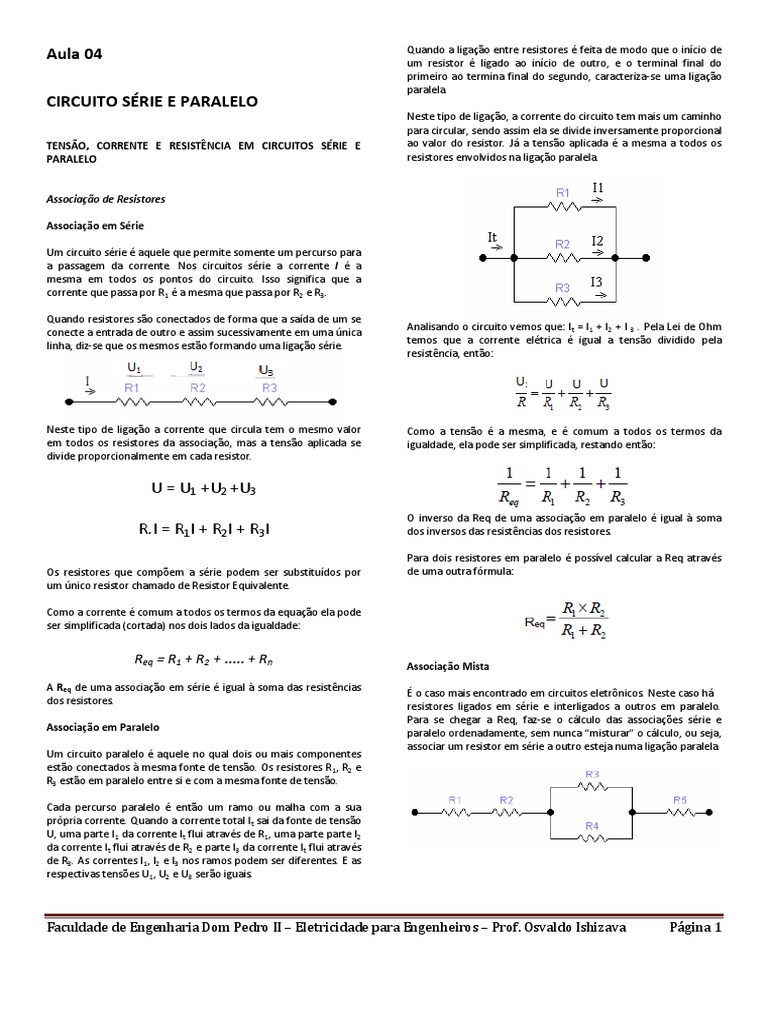 Aula 04 - Circuitos Série e Paralelo | PDF | Circuitos em série e em ...