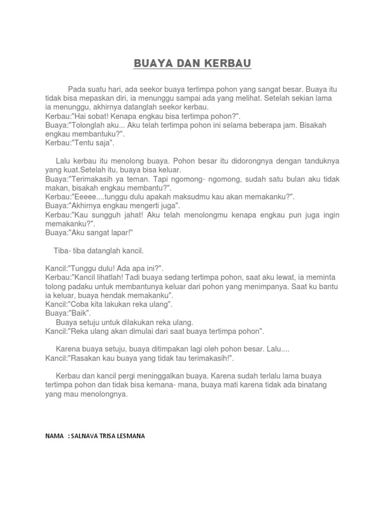 Buaya Dan Kerbau | PDF