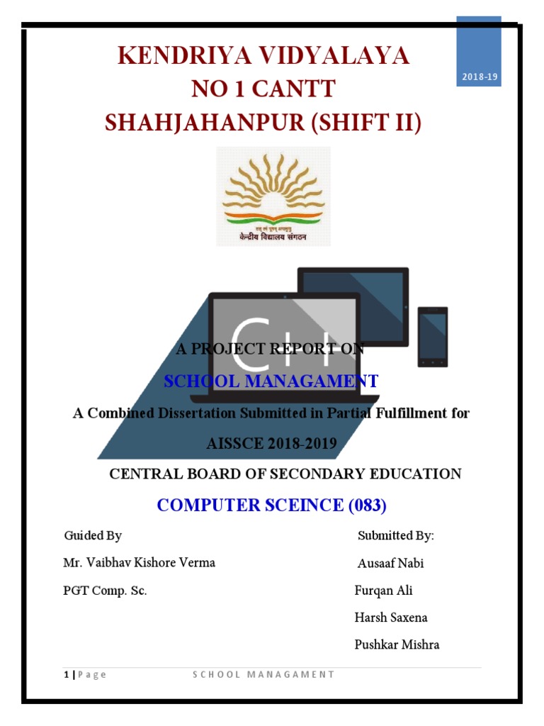 School Management Project Report | PDF | Object Oriented Programming | C++