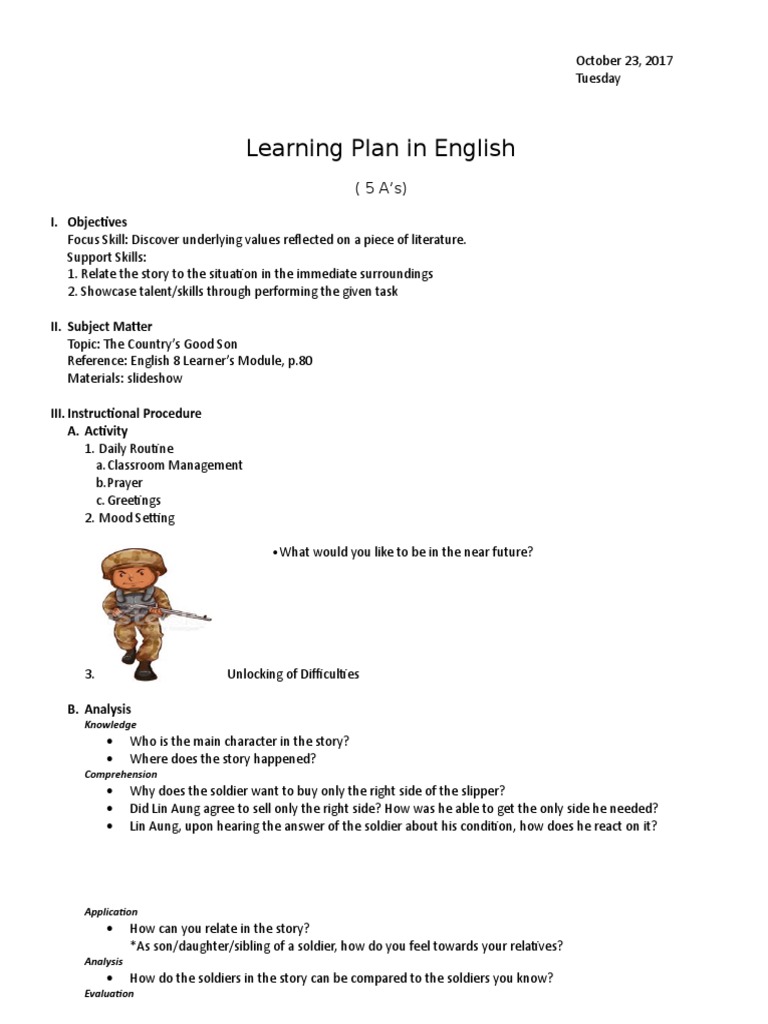 Lesson Plan INSET DEMO | PDF | Lesson Plan | Learning