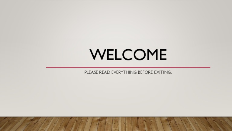 Welcome | PDF