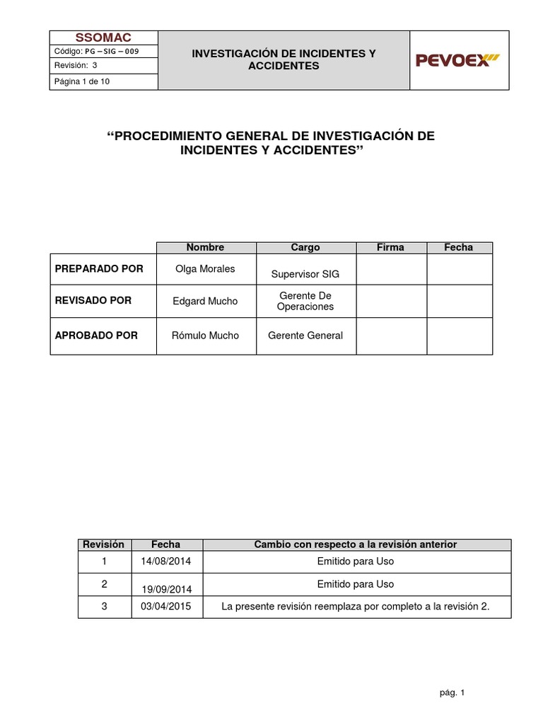 PG SGI 009 Rev 3 Corporativo | PDF | Salud pública | La seguridad