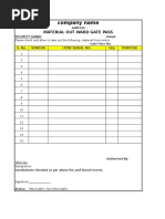 Format For Material Outward Register | PDF