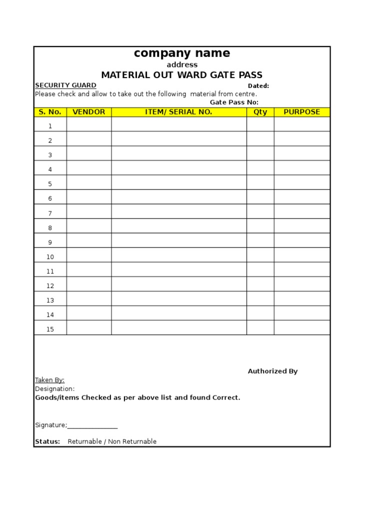 Sample Transport Gate Pass Form Msrblog - vrogue.co