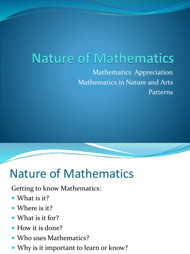 Nature of Mathematics | PDF | Teaching Mathematics | Ratio
