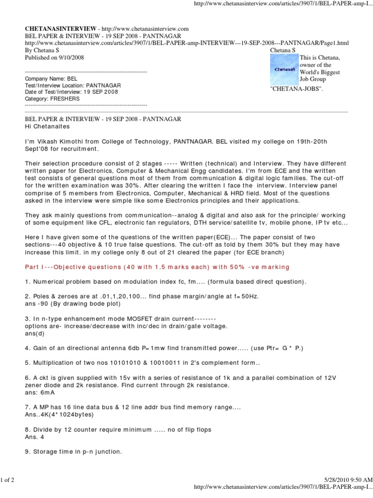 BEL PAPER Am..Electronics 1 | PDF | Field Effect Transistor | P–N Junction
