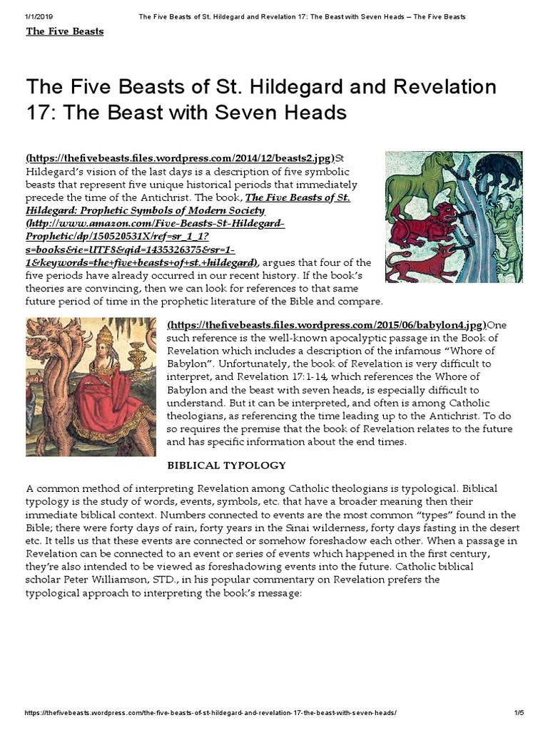 The Five Beasts of St. Hildegard and Revelation 17: The Beast With ...