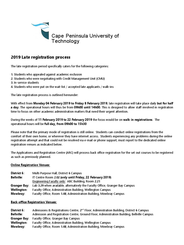 Late Registration Process 2019 | PDF | Business