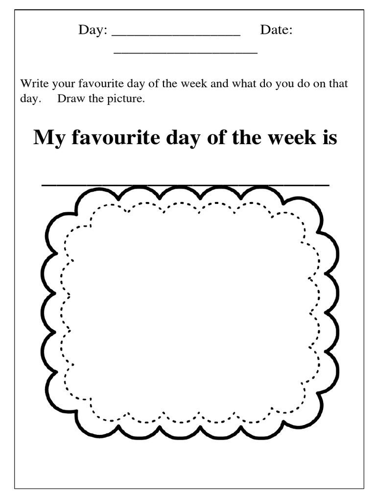 Fave Days of The Week + Activity Worksheet | PDF | Home & Garden