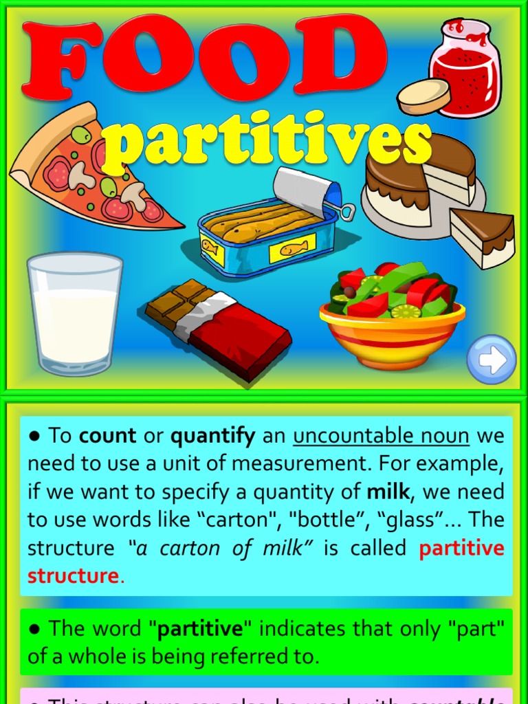 Partitive Structures for Uncountable Nouns | PDF | Cooking | Food And ...