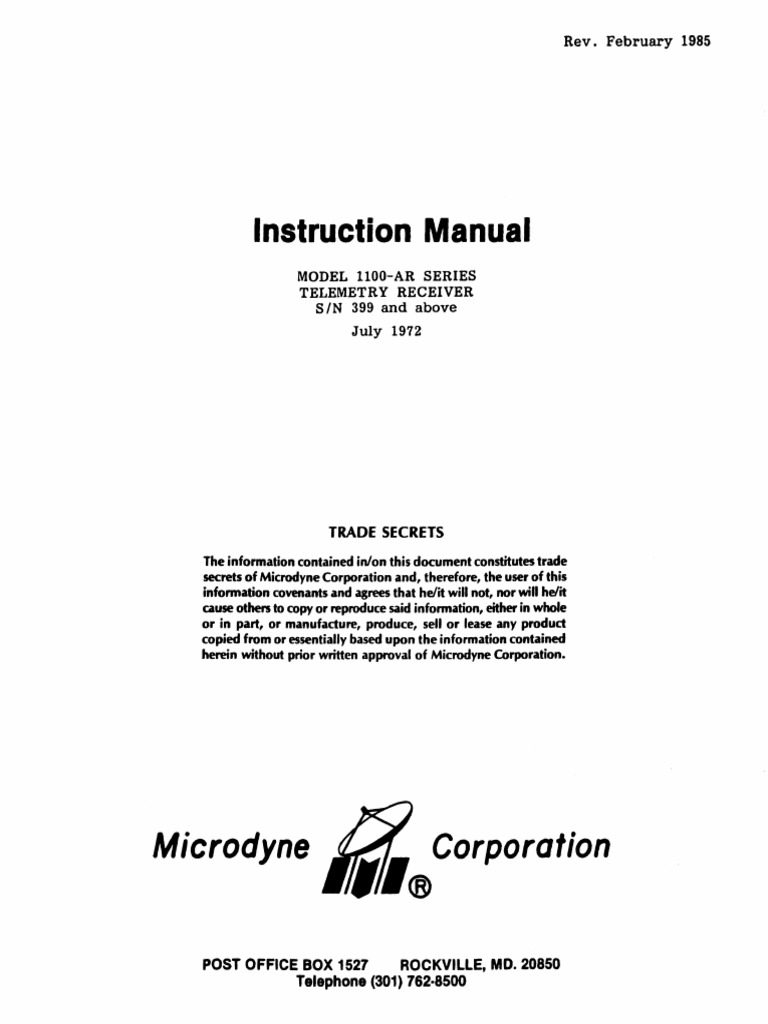 Microdyne 1100AR | PDF