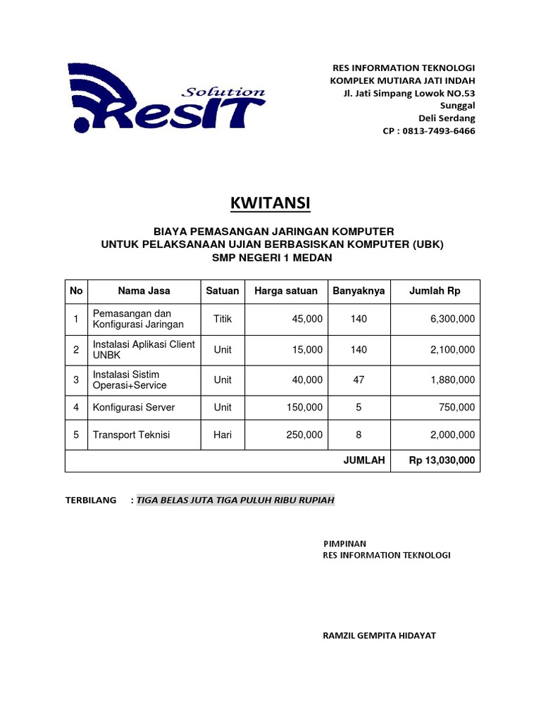 Kwitansi Res | PDF