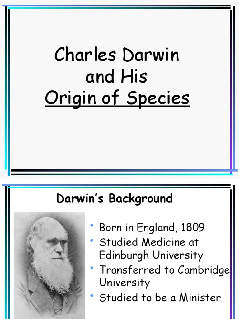 Charles Darwin and His Origin of Species | PDF | On The Origin Of ...