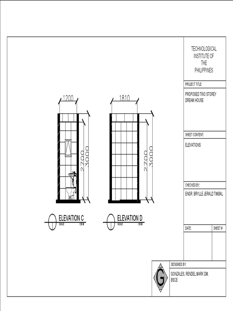 Elevation D Elevation C: Technological Institute of THE Philippines | PDF