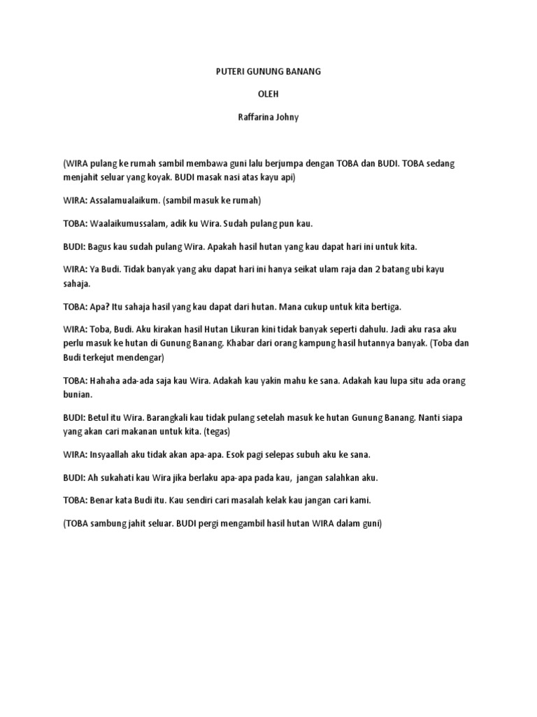 Skrip Puteri Gunung Banang | PDF