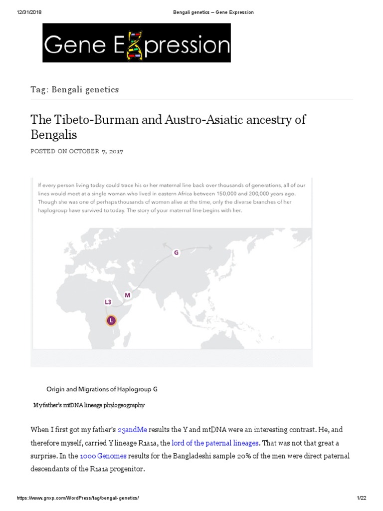 Bengali Genetic Ancestry Insights | PDF | Population Genetics | Evolution