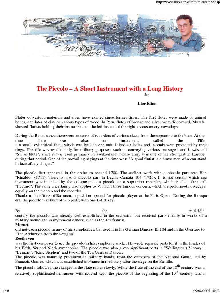 History of The Piccolo PDF | PDF | Orchestras | Flute
