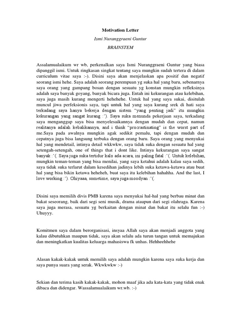 Motlet Example | PDF | Karier & Perkembangan | Pengembangan Diri