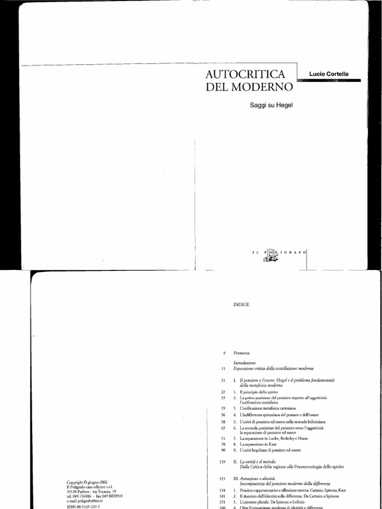 Cortella Autocritica Del Moderno 2002 PDF | PDF