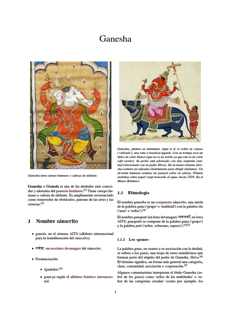 Ganesha | PDF | Literatura hindú | Mitología hindú