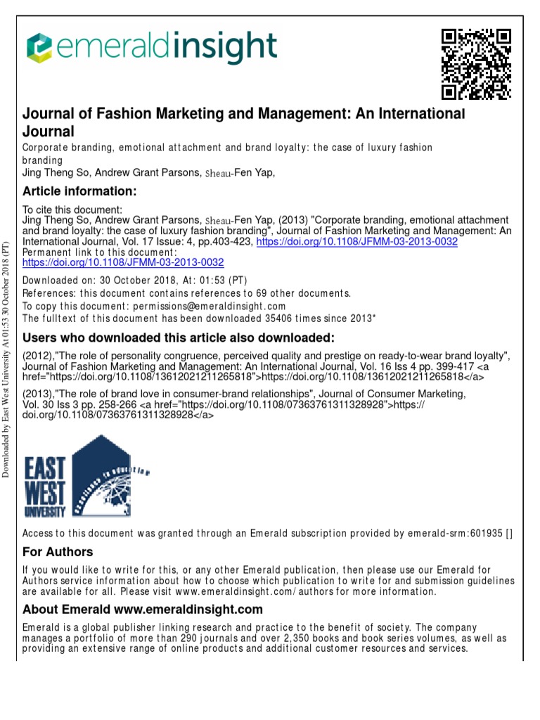 Corporate Branding, Emotional Attachment and Brand Loyalty The Case of ...