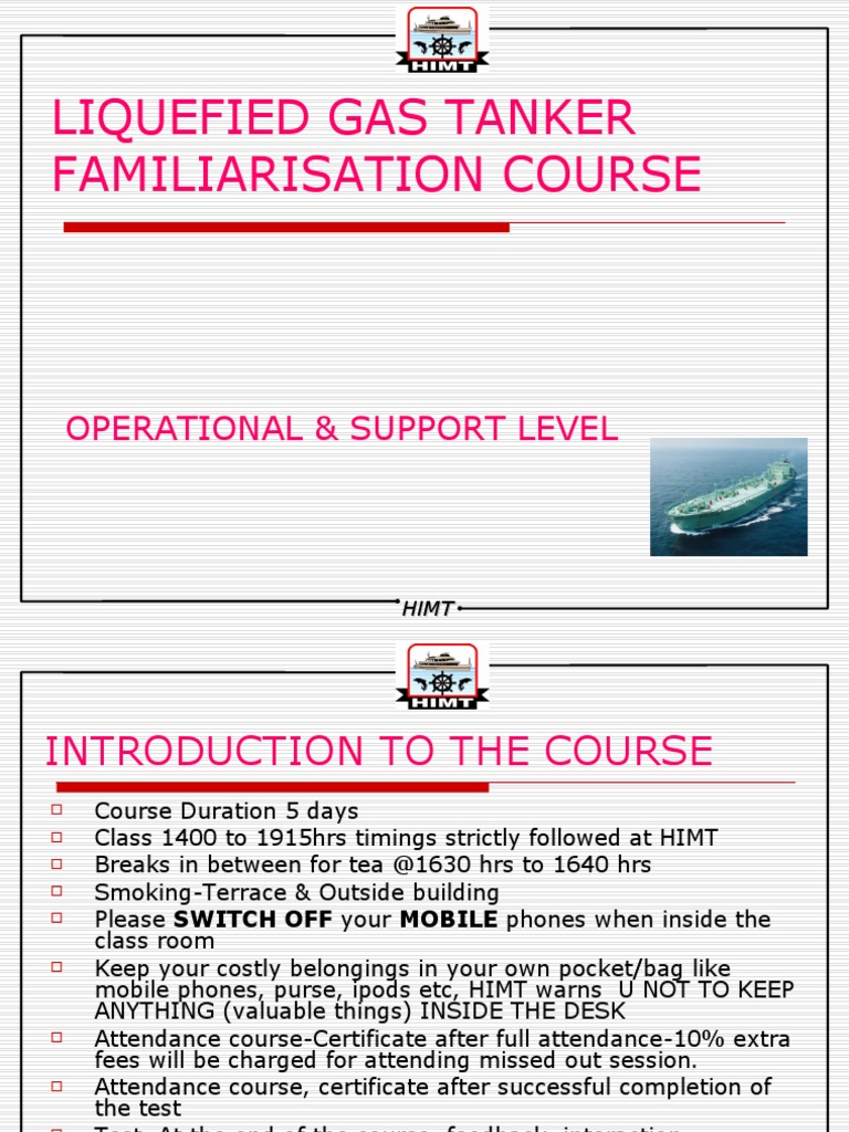Liquefied Gas Tanker Familiarisation Course | Natural Gas | Propane