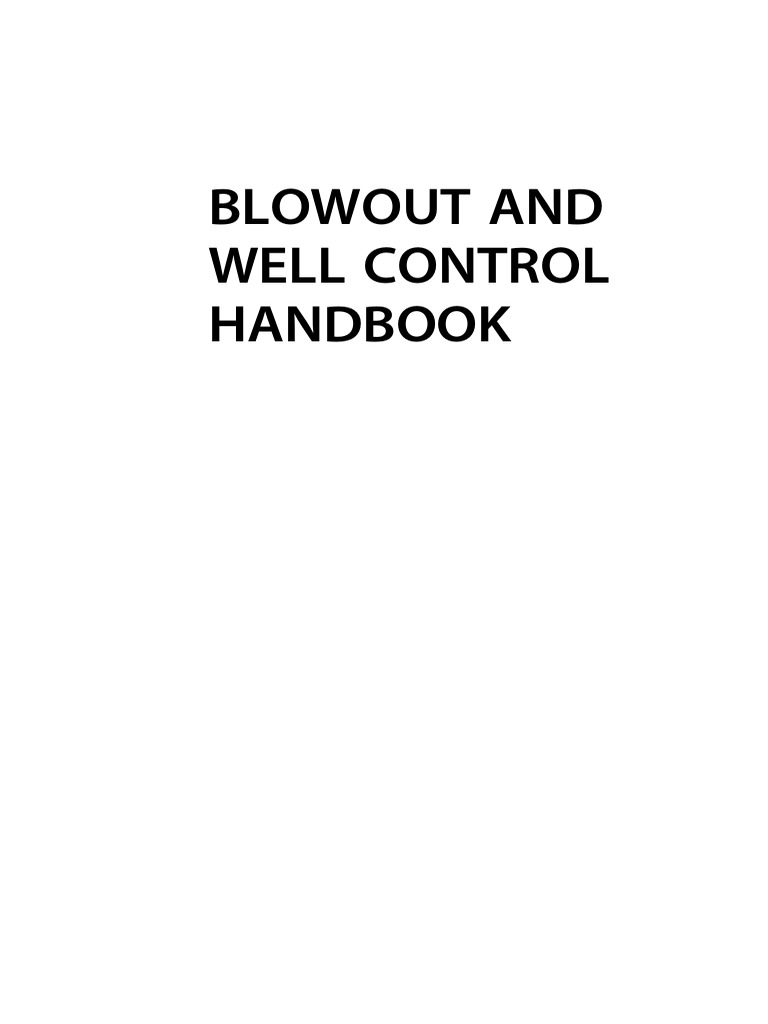 Blowout and Well Control Handbook | PDF