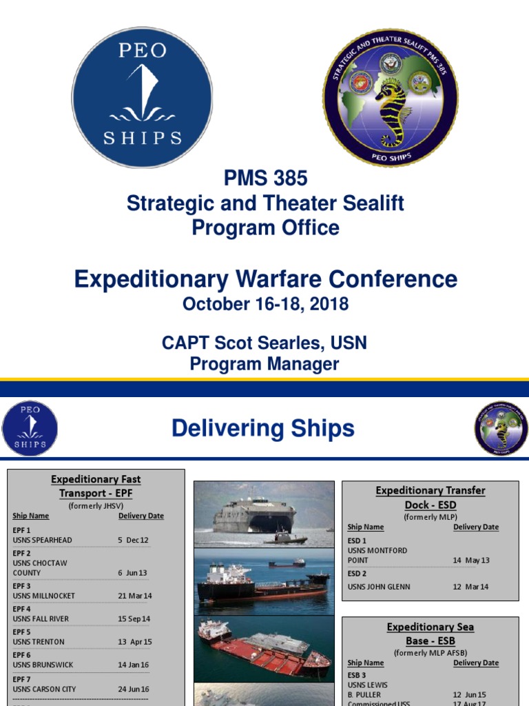 PMS 385 - Strategic and Theater Sealift Program Office, CAPT Scot ...