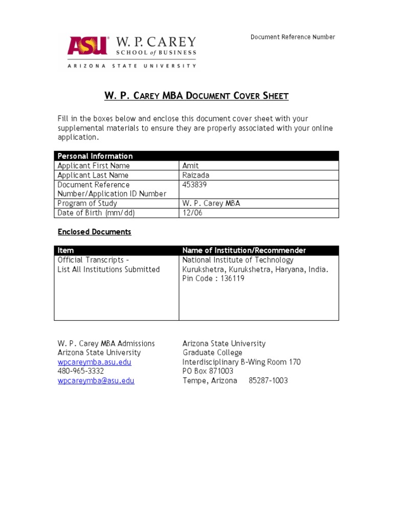 Supplemental Document Cover Sheet | PDF | Career & Growth