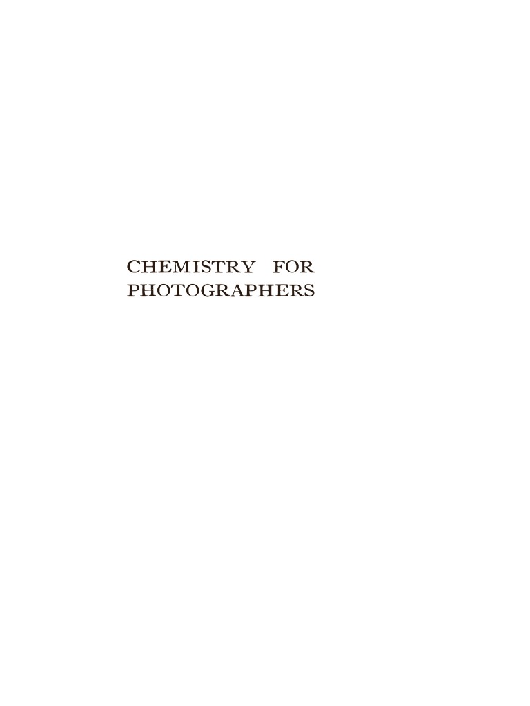 (1920) Flint, Chemistry For Photographers | PDF | Chlorine | Redox