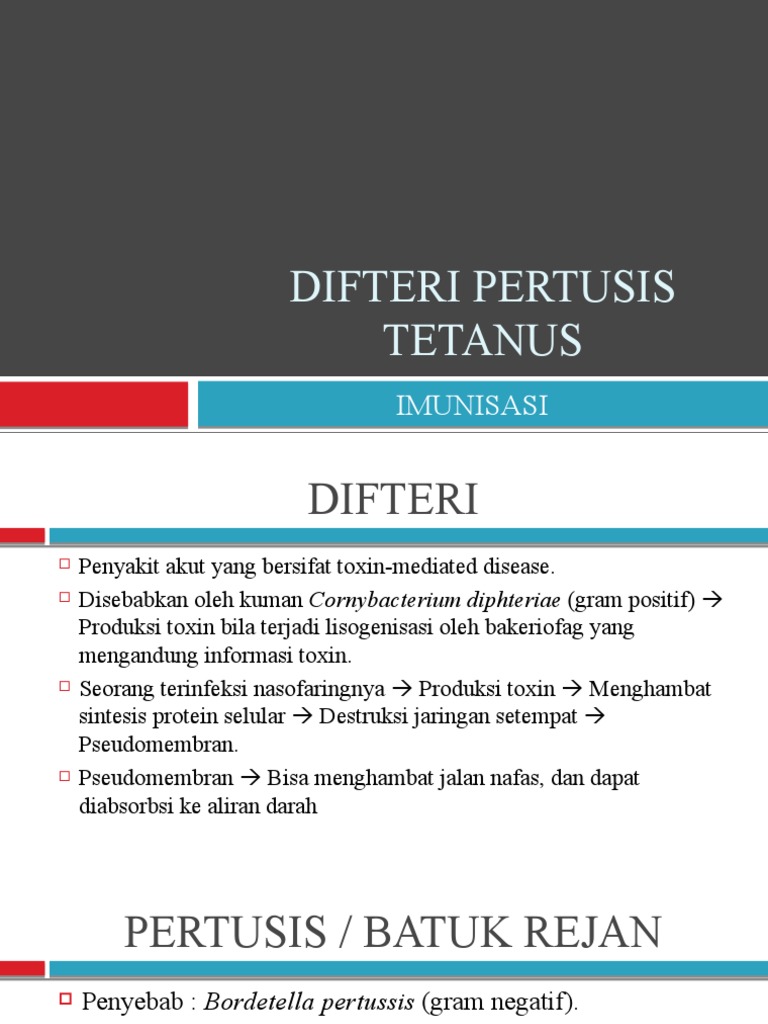 Difteri, Pertusis, Dan Tetanus | PDF | Pengembangan Diri | Kesehatan Holistik