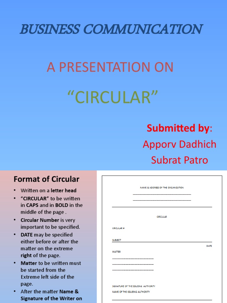 Circular Format Guidelines | PDF | Politics