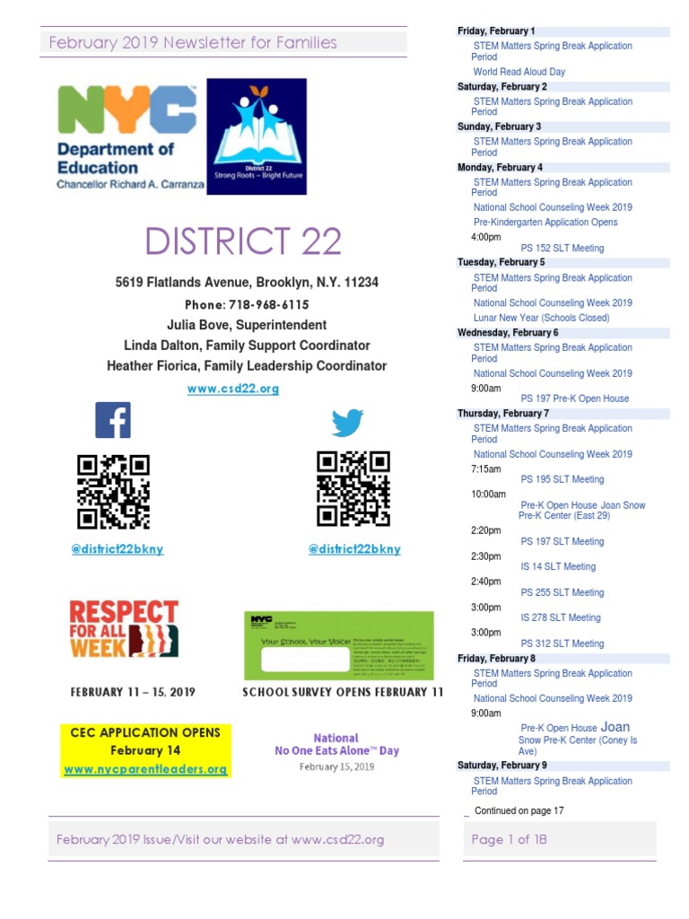 District 22 Newsletter February 2019 | PDF | Teachers | Schools