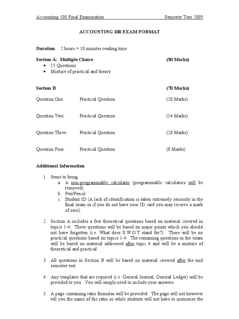 Final Exam Format T309 | PDF | Test (Assessment) | Cognition