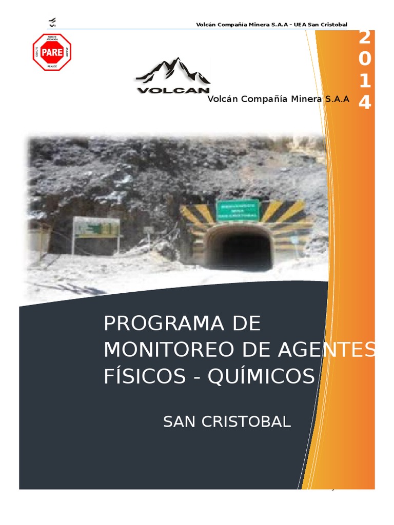 Programa de Monitoreo - San Cristobal 2014 | PDF | Minería | Dióxido de carbono