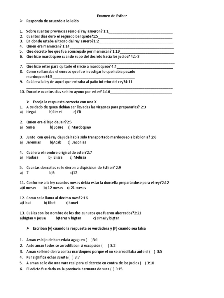 Examen de Esther | PDF