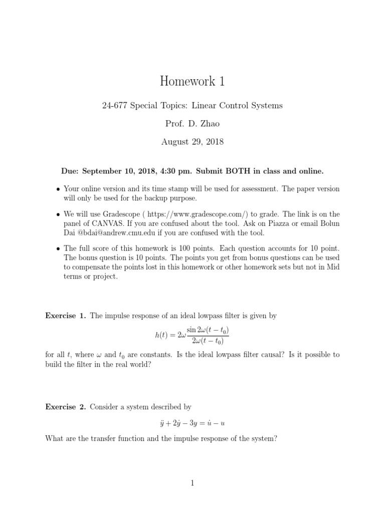 Homework 1 PDF | PDF | Linear Algebra | Equations