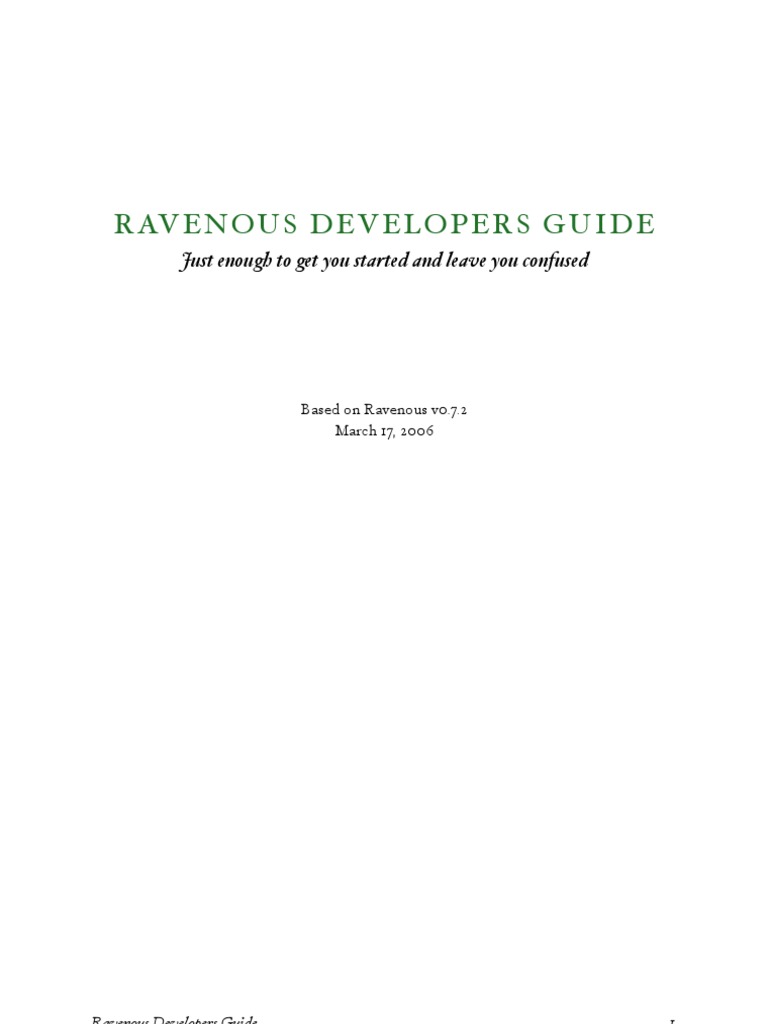 Ravenous Dev Guide A4 | PDF | Computer Programming | Software Engineering