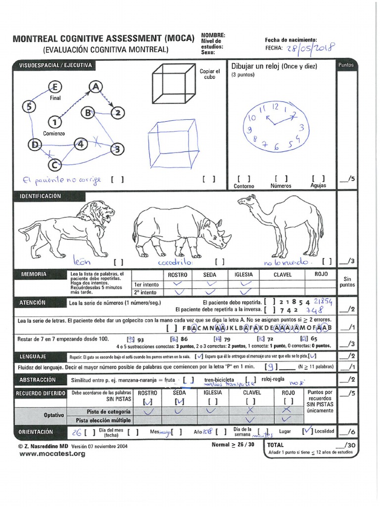 Test Moca Psicología | PDF