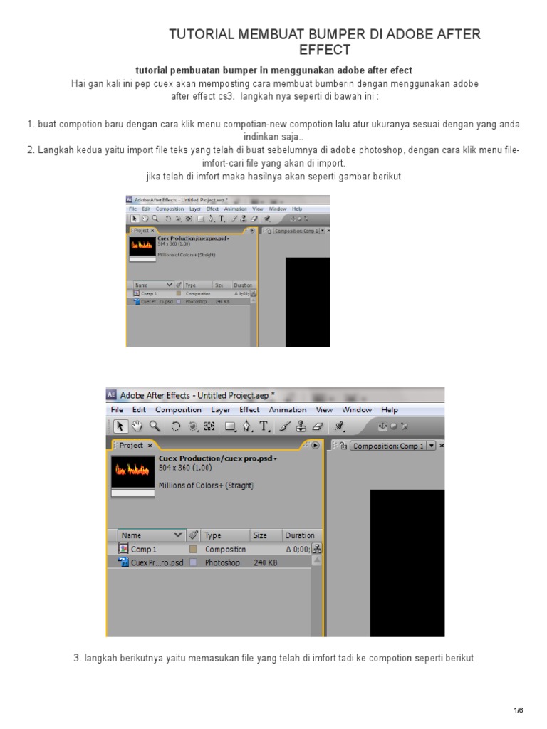 Tutorial Membuat Bumper Di Adobe After Effect - Bella Surya Pratara | PDF
