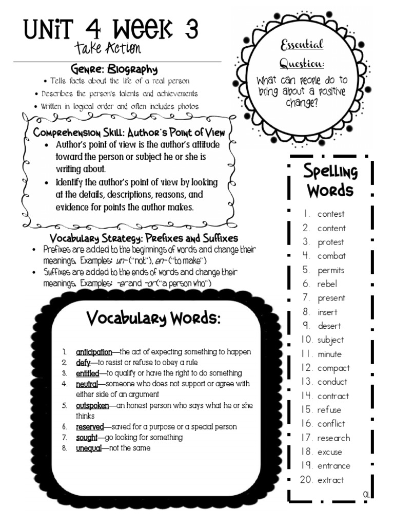 Unit 4 Week 3 Newsletter | Download Free PDF | Reading Comprehension ...
