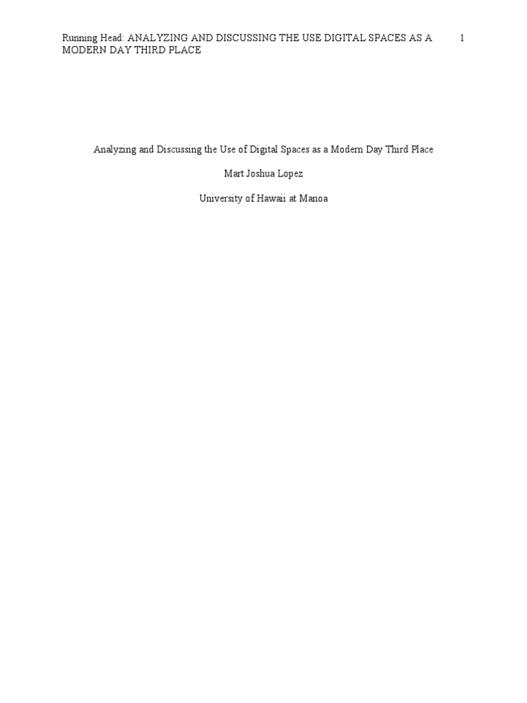 Digital Third Places: Social Dynamics Online | PDF | Cyberbullying ...
