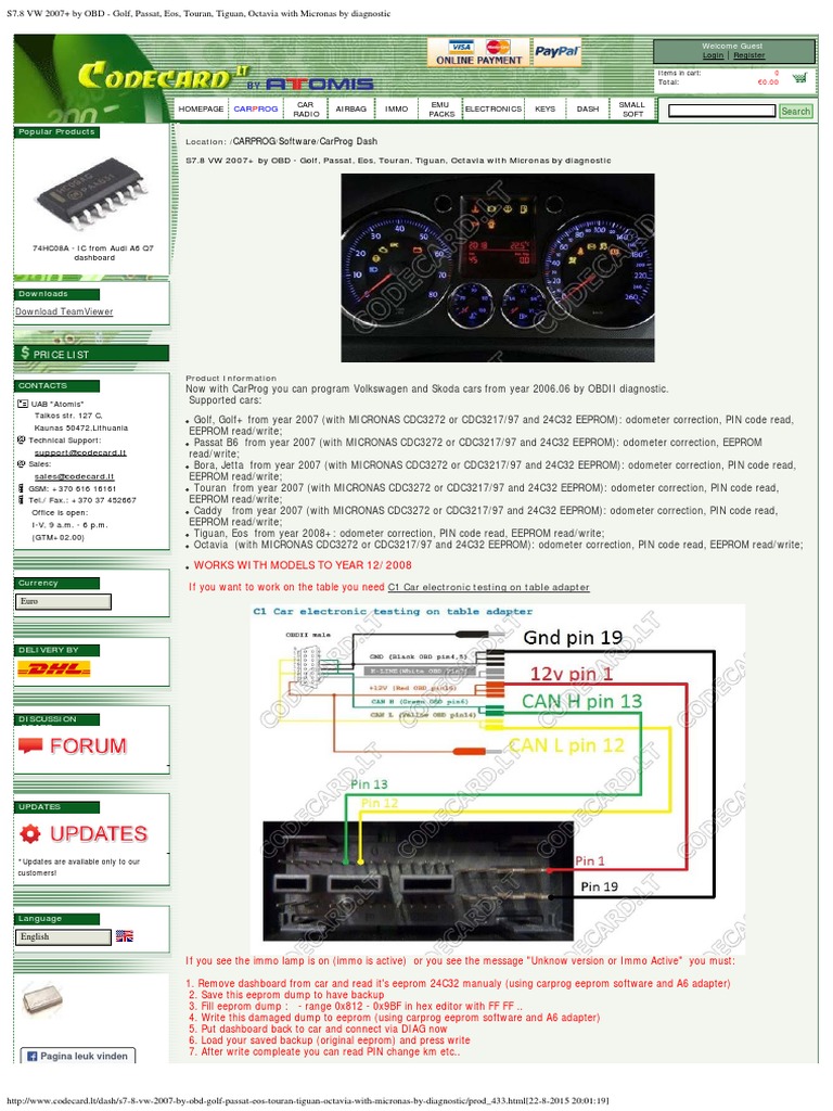 S7.8 VW 2007+ by OBD - Golf, Passat, Eos, Touran, Tiguan, Octavia With ...