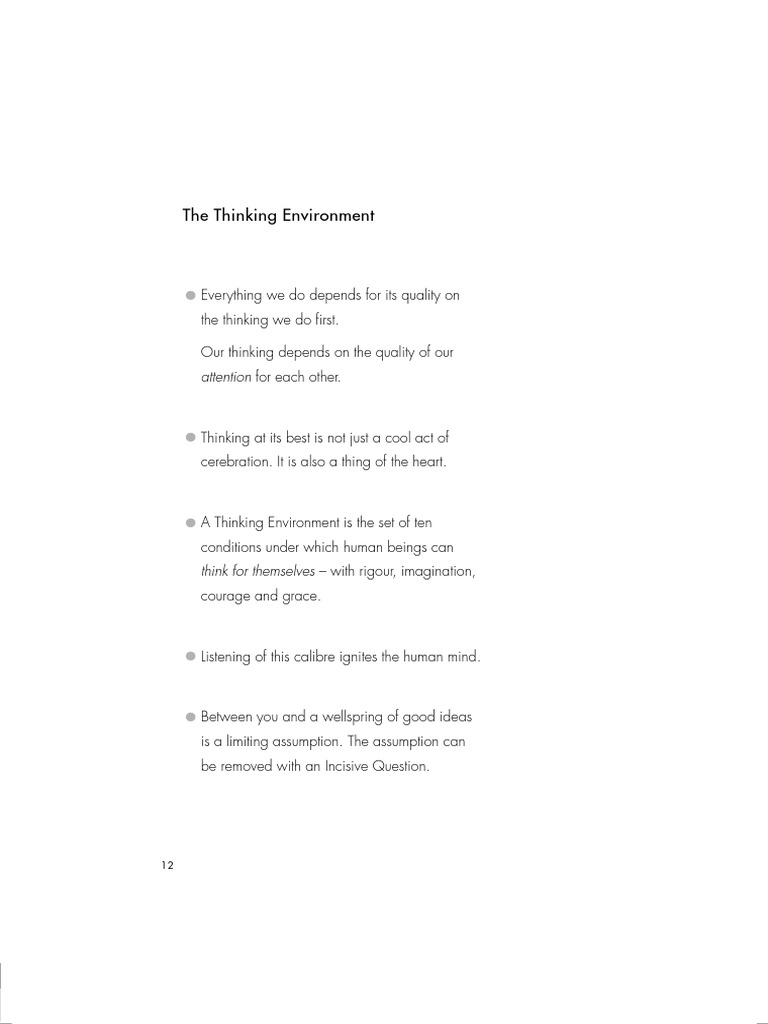 The Thinking Environment | PDF | Thought | Attention