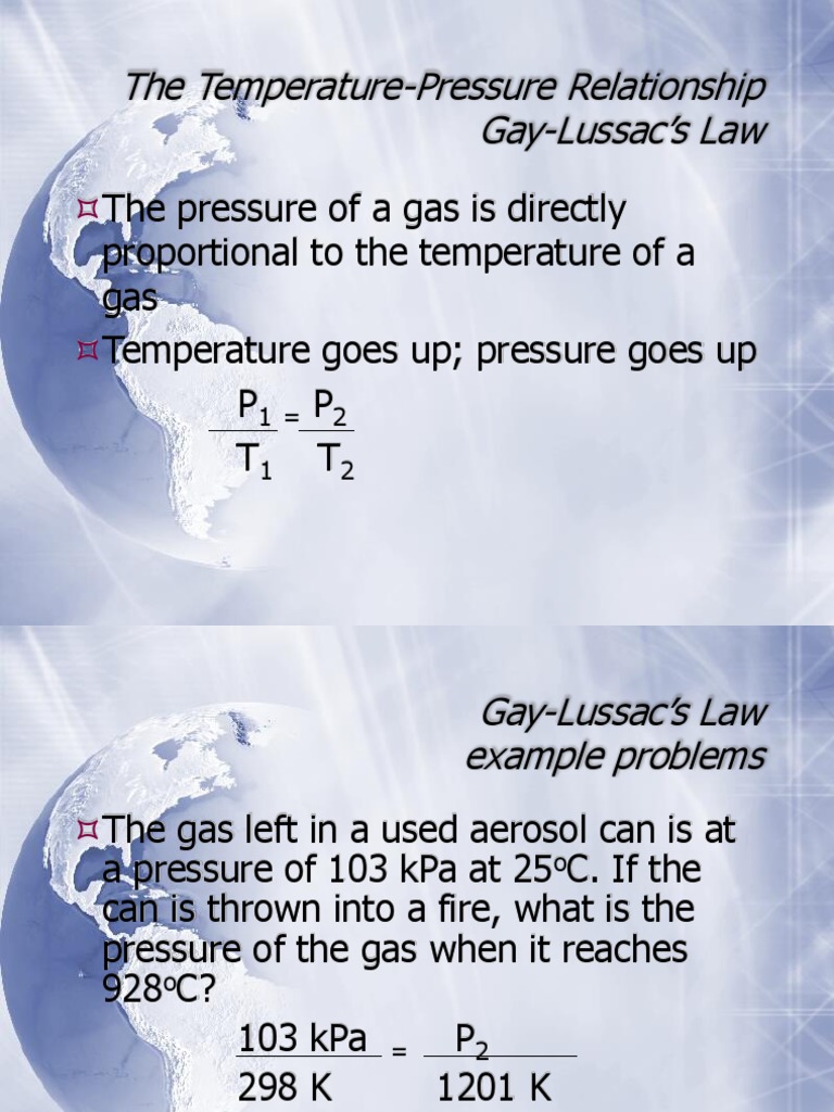 The Temperature-Pressure Relationship Gay-Lussac's Law | PDF