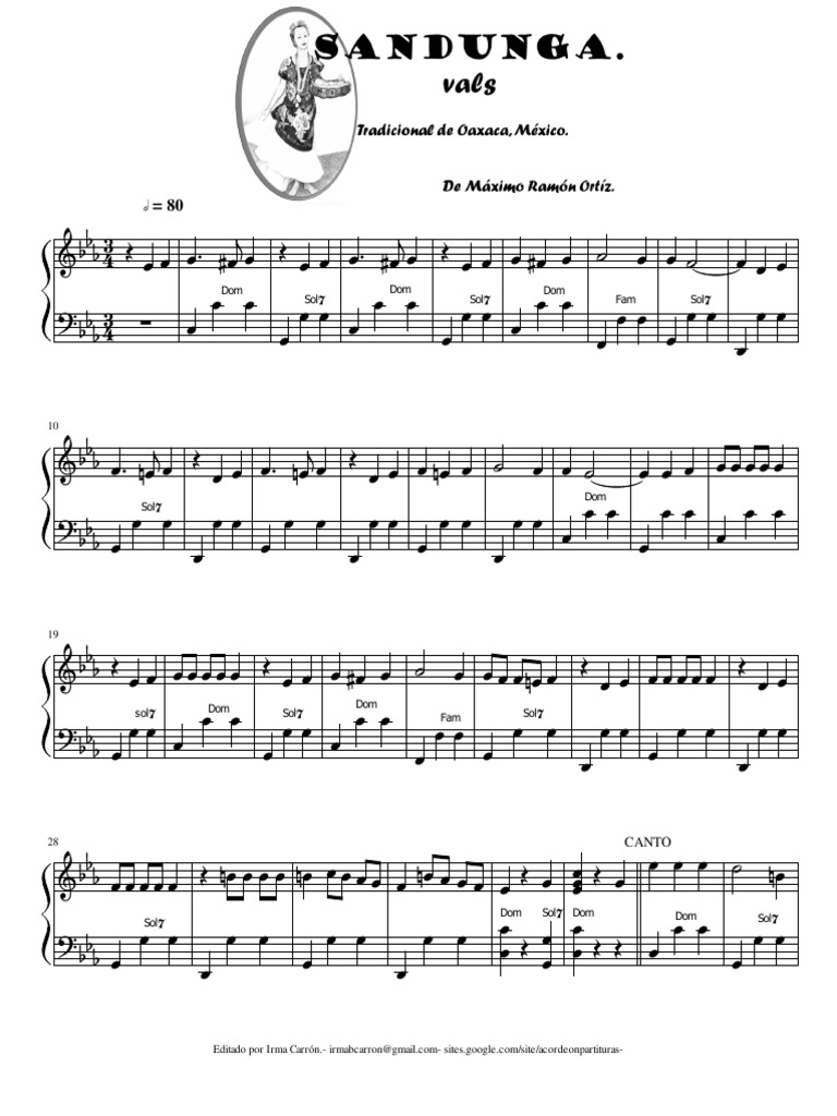 Sandunga. Vals. Tradicional Itsmeña PDF | PDF