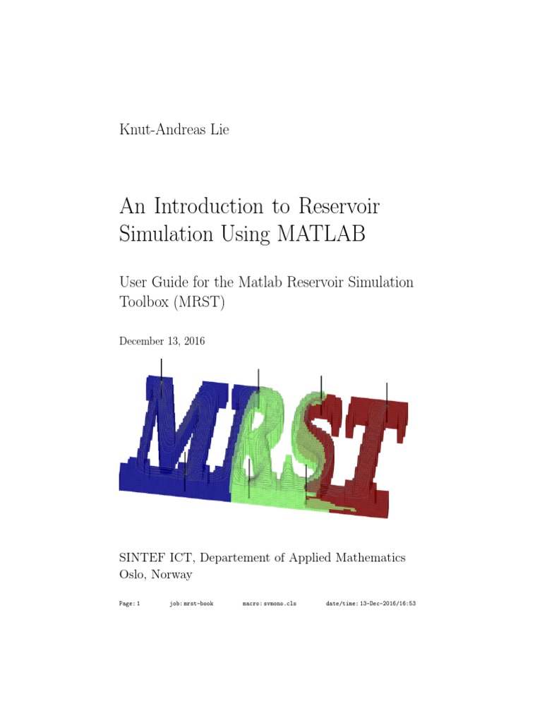 MRST Book 2016 PDF | PDF | Enhanced Oil Recovery | Petroleum Reservoir