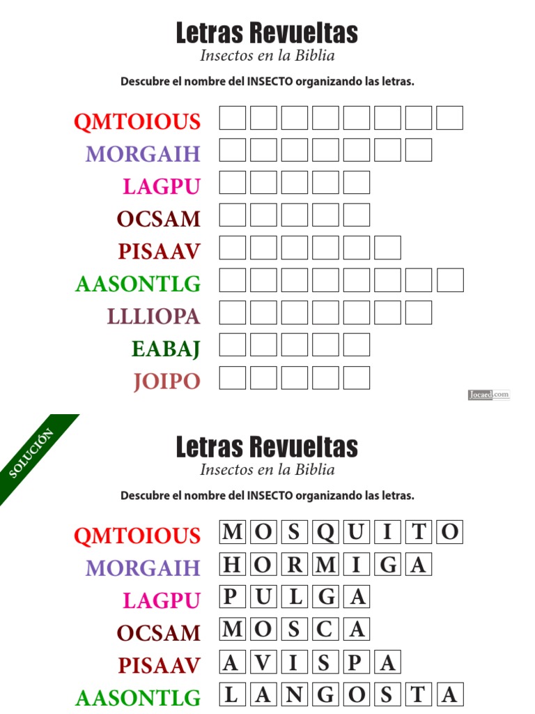 Insectos en la Biblia: Letras Revueltas | PDF